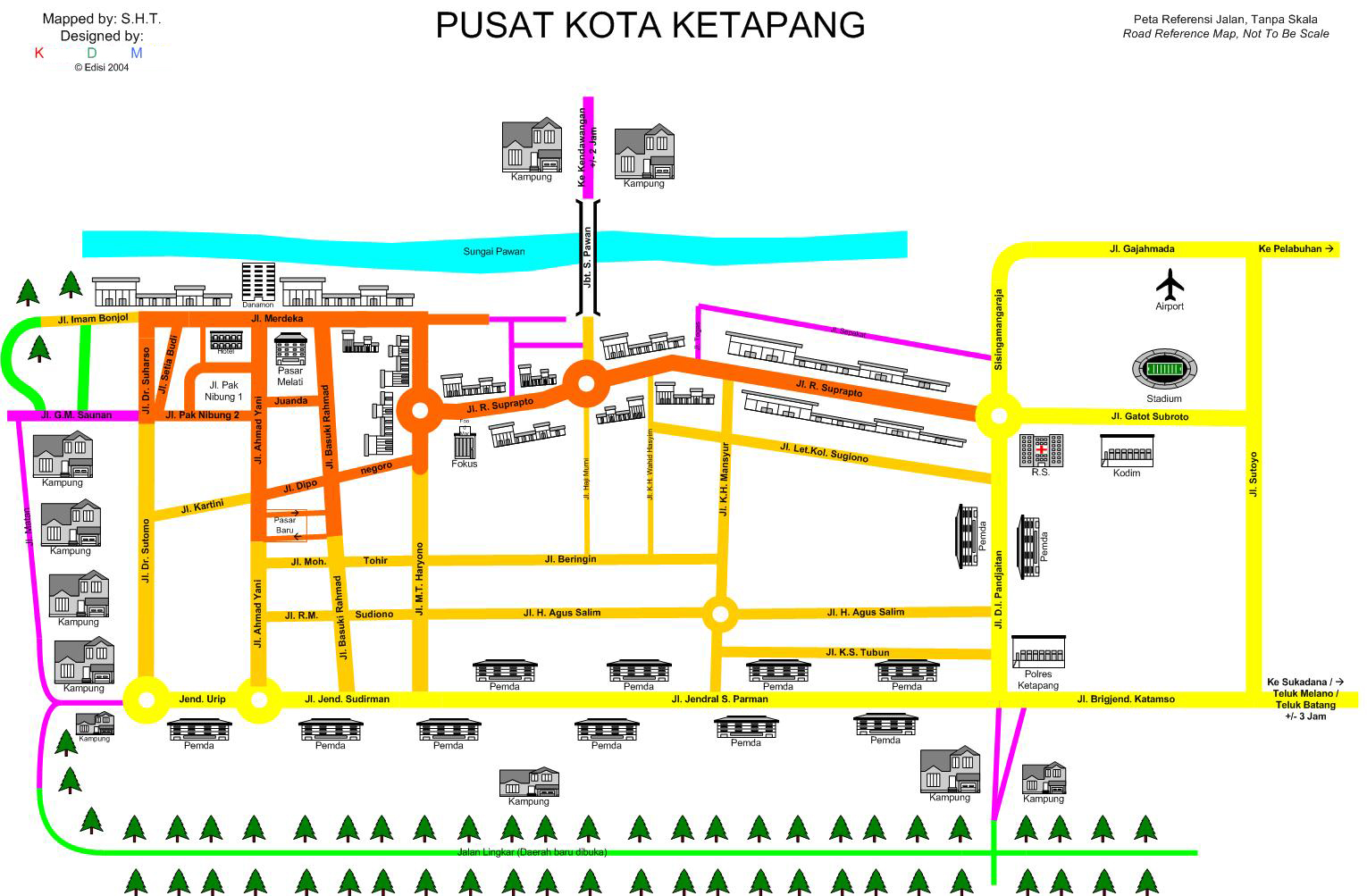 Sights and Sounds of Ketapang: Map of Ketapang Town