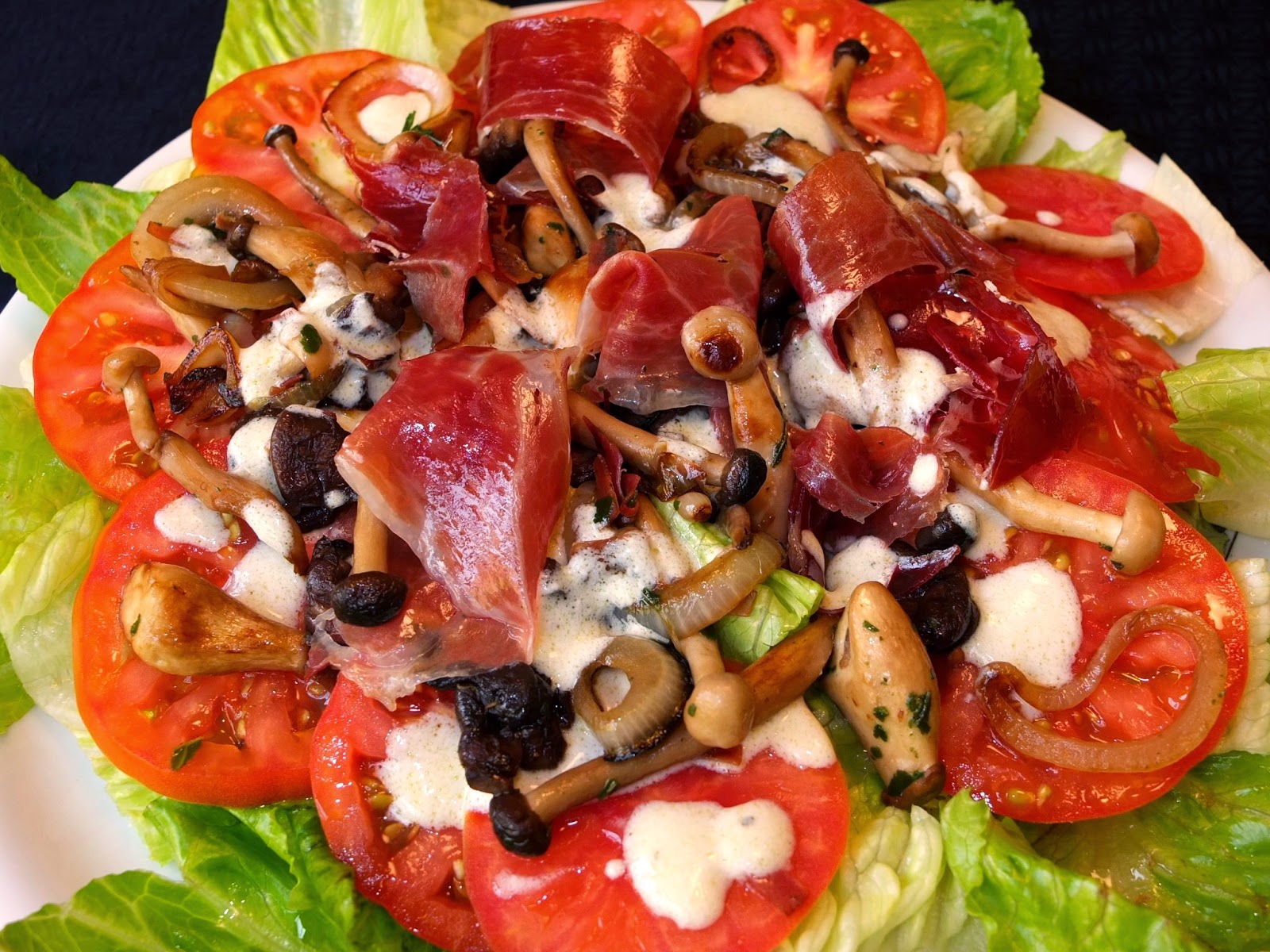 Cocinando con Lola García: Ensalada de setas y jamón