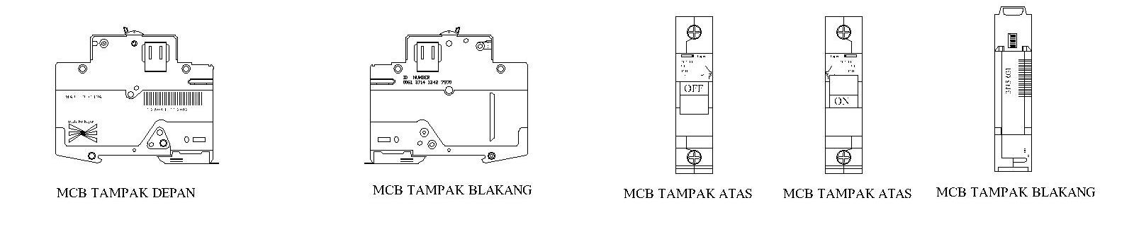Design AutoCad Wahyu: Gambar MCB 1 Phasa