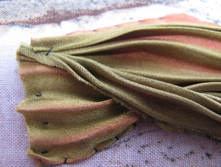 Shibori ribbon bead embroidered bracelet - part one