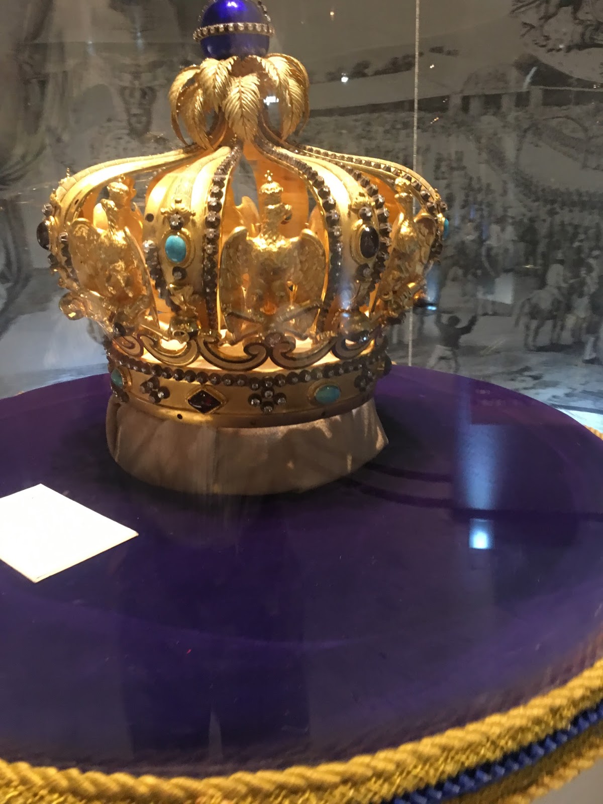 The Gold crown encrusted with diamonds and ruby