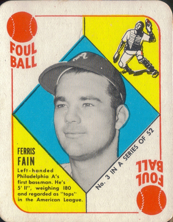 foul bunt: 1951 Topps Red Back #3 - Ferris Fain