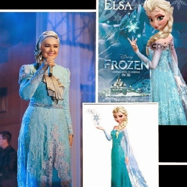 Dato Siti Nurhaliza Pakai Baju Watak Animasi Elsa (Frozen) ~ LM Merah