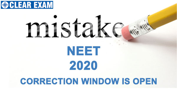 NEET 2020 Correction Window Opens