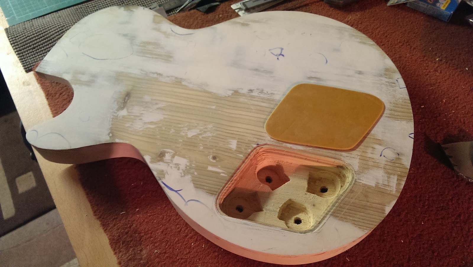 DLP Guitars: DLP Les Paul - 5 - Neck Pocket and Control Cavity