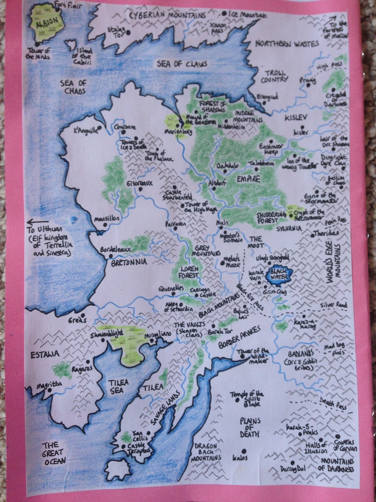 High Adventure in a World of Magic: Heroquest world map