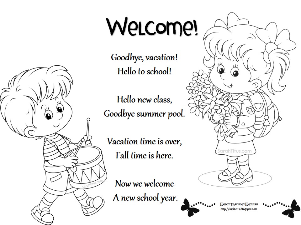 Enjoy Teaching English: WELCOME BACK TO SCHOOL POEMS