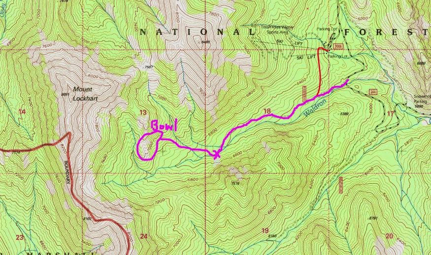 Out there with Tom: Route finding into North Fork Waldron Creek bowl