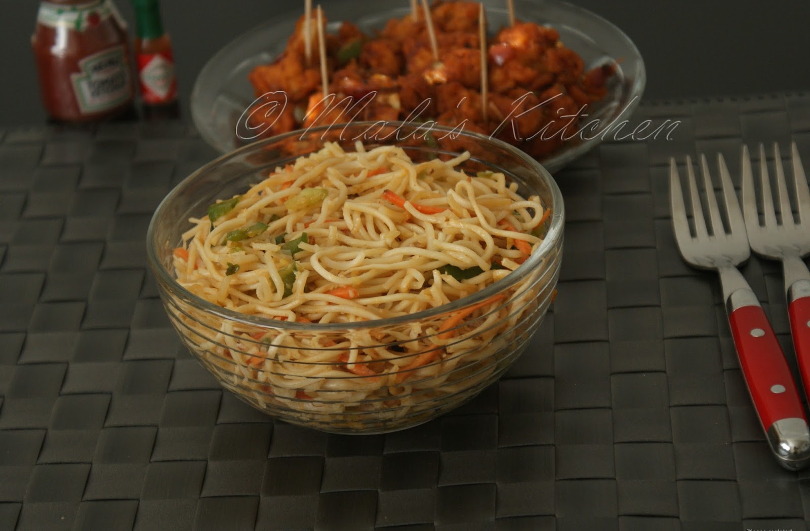Gobi Manchurian Mixed Hakka Noodles - Malas-Kitchen