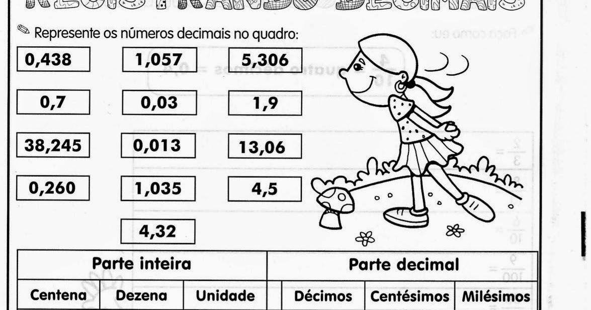 Escola Saber: Atividades números decimais ensino fundamental