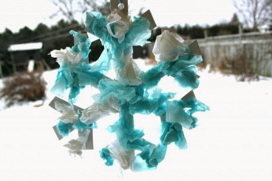 Tissue Paper Snowflakes | Munchkins and Mayhem