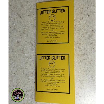 Class of Kinders: First Day of School "Jitter Glitter" and a Giveaway