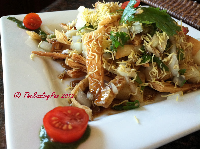 The Sizzling Pan: "Chatpata Chaat"- Papdi Chaat/ Tortilla Chaat