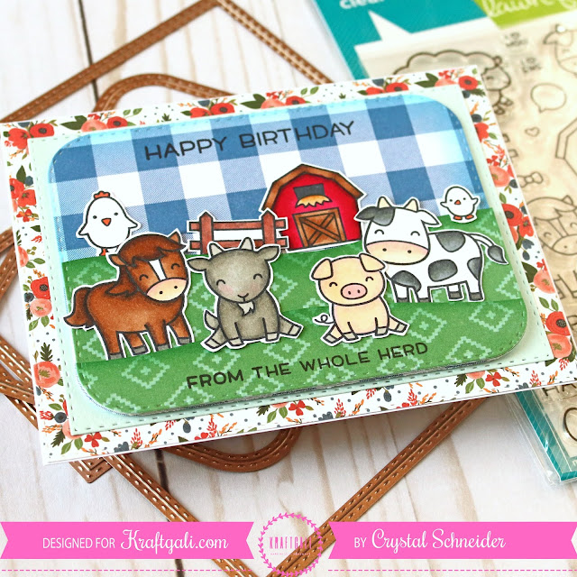Lawn Fawn Farm Animals Birthday Card. ~ Kraftgali Blog