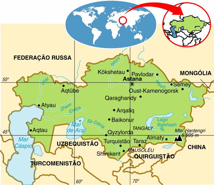 Cazaquistão | Aspectos Geográficos e Socioeconômicos do Cazaquistão ...
