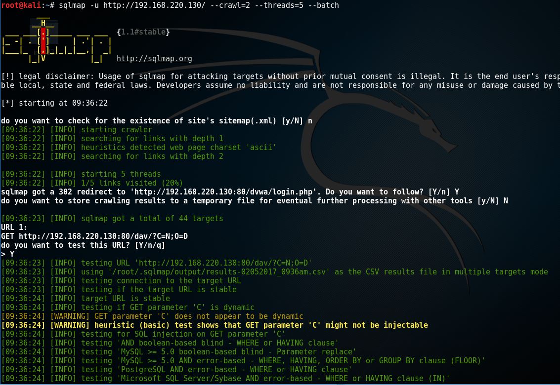 Automatizando scan de sql injection con SQLMap