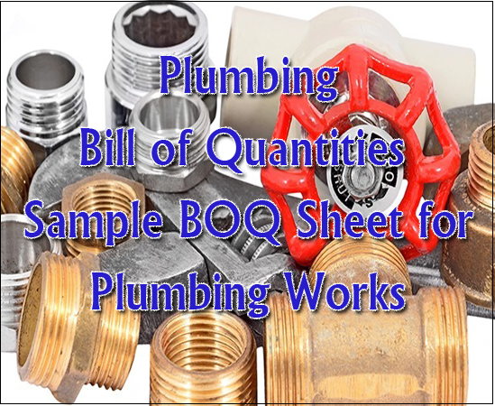 Plumbing BOQ Example - Bill of Quantities for Plumbing Works