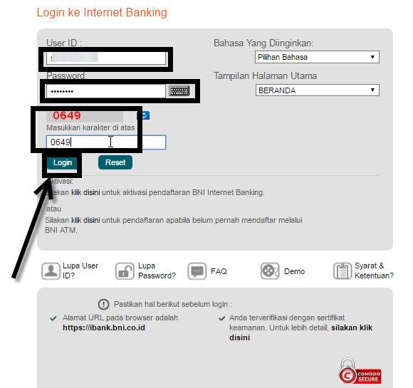 Cara Transaksi (transfer) Online di BNI Internet Banking