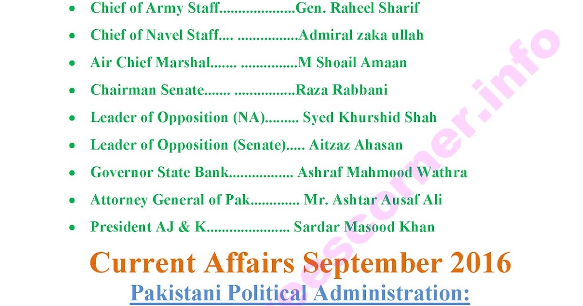 Political Current Affairs Pakistan Solved MCQs Past Papers Pakistan ...