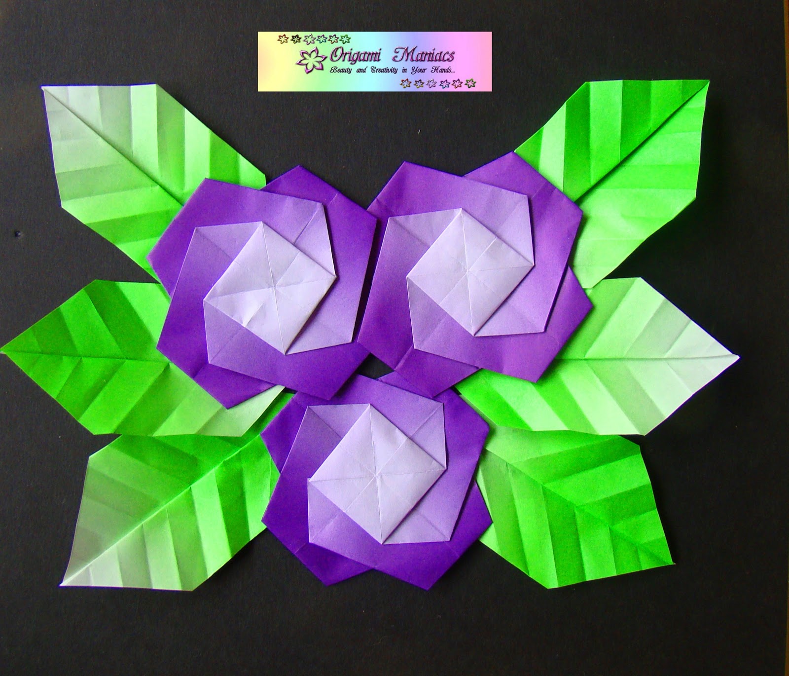 Origami Maniacs: Origami Flower Picture/Cuadro de Flores de Origami