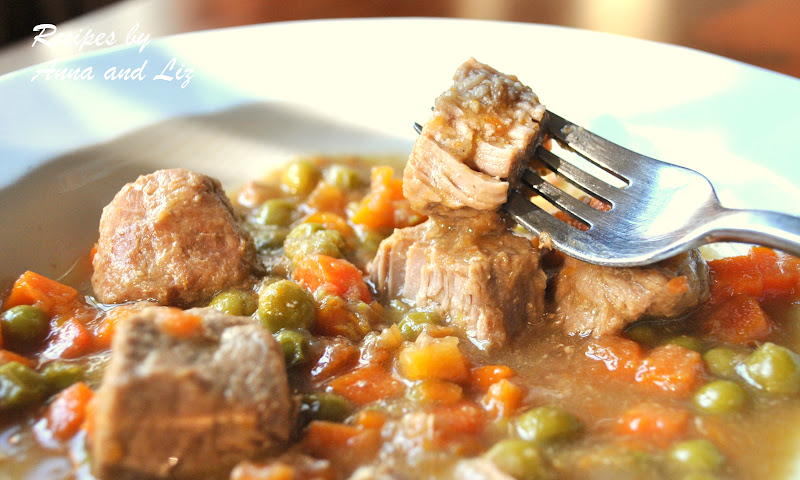 EASY Veal Stew with Wine, Peas and Carrots - 2 Sisters Recipes by Anna ...