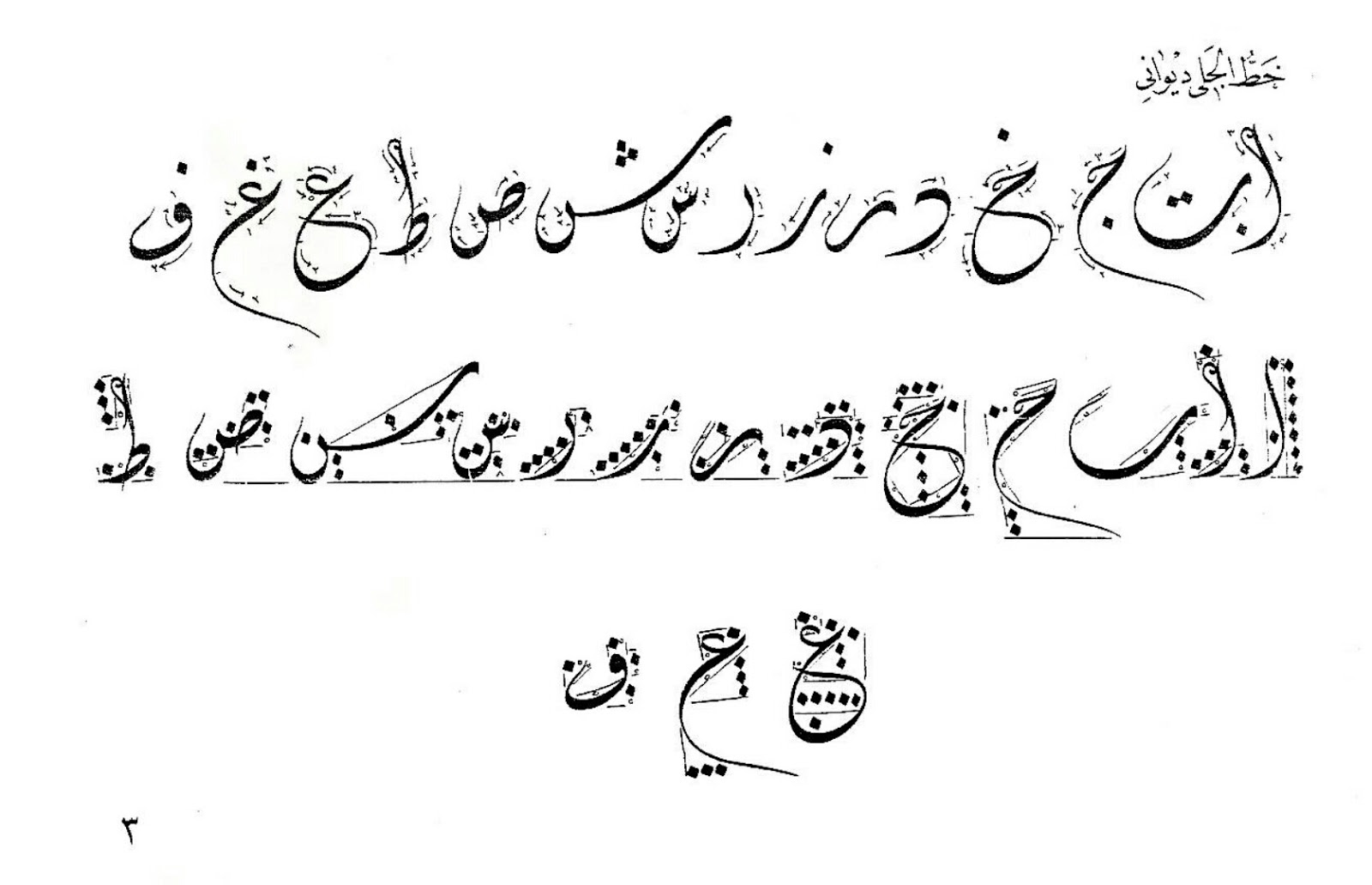 Belajar Kaidah Khat Diwani Jali Lengkap ~ Sanggar Kalam