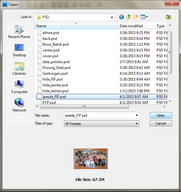 Cara Membuka Dokumen atau File pada Photoshop | BDesain's