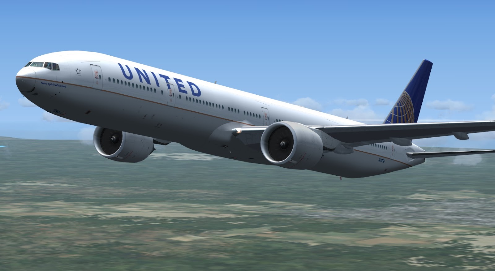 Aviação Arte: Boeing 777-300ER United SS