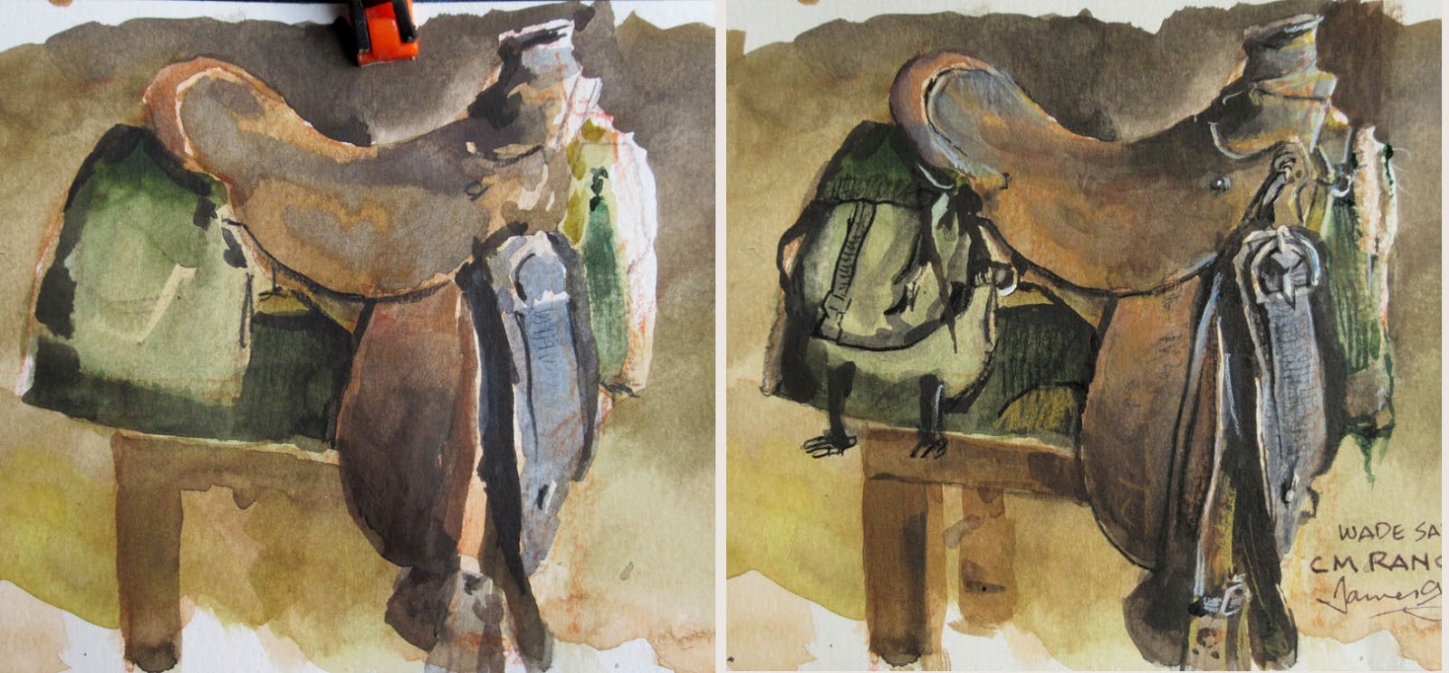 Gurney Journey: Painting a Saddle in Watercolor