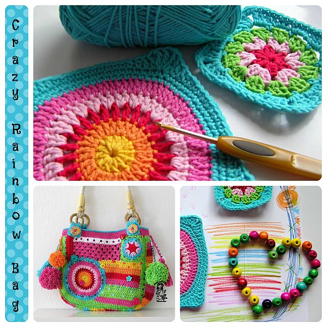 Crazy rainbow bag - Magic with hook and needles