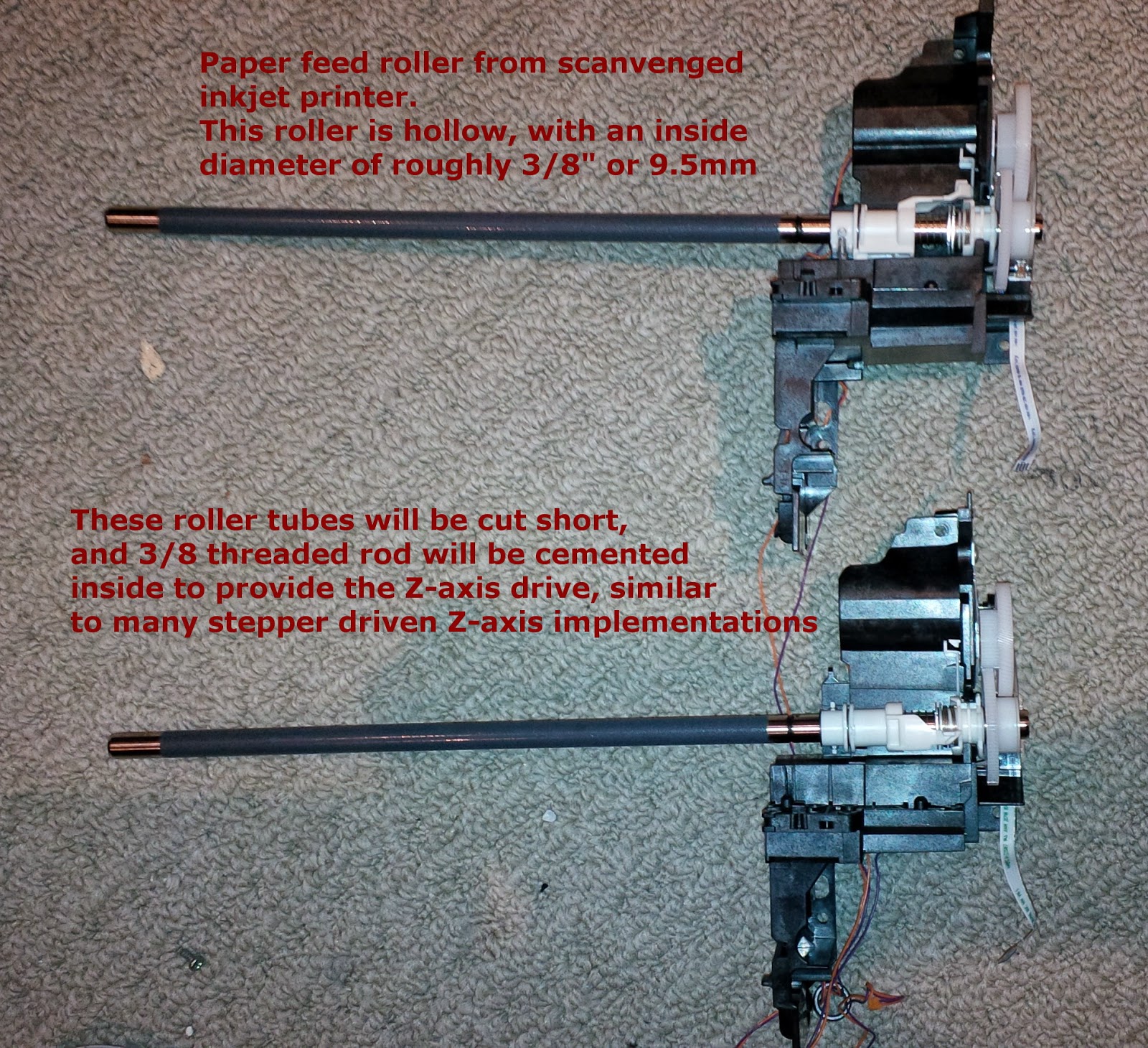 My Repscrap: DC motors and rotary encoders for Z-Axis too? - Let's Make ...