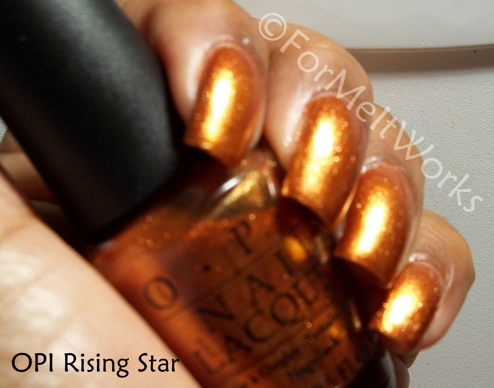NOTD: OPI Rising Star, another gold finger... - Shades of Beauty, Inc.