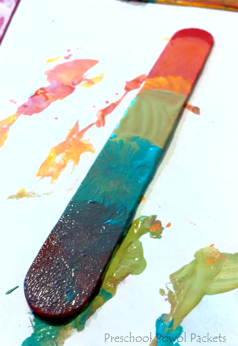 Process Art Craft Stick Rainbow Collaborative Art Project & Mondrian ...