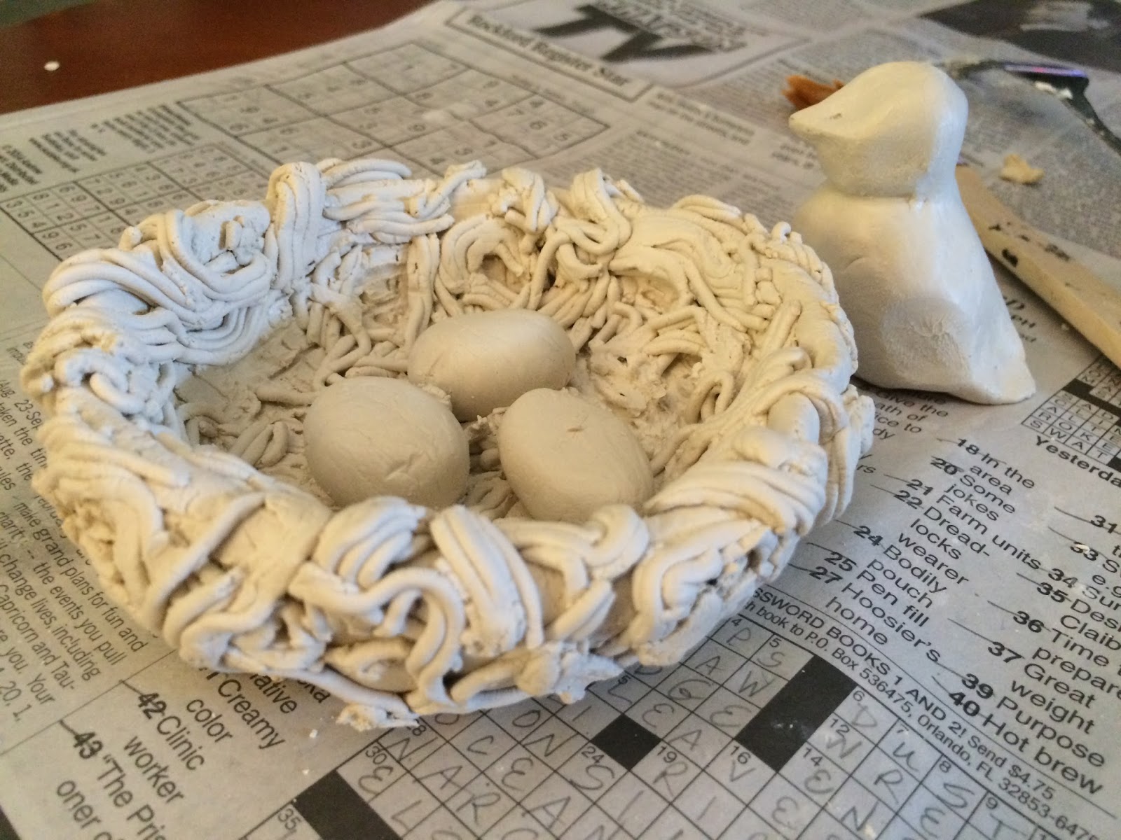 Jackie and the Art Jungle: CLAY BIRDS NESTS