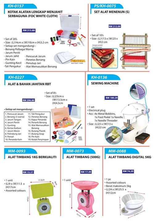 Fullhouse 99: Kotak Alatan Menjahit, Set Menenun, Mesin Jahit, Alat Timbang