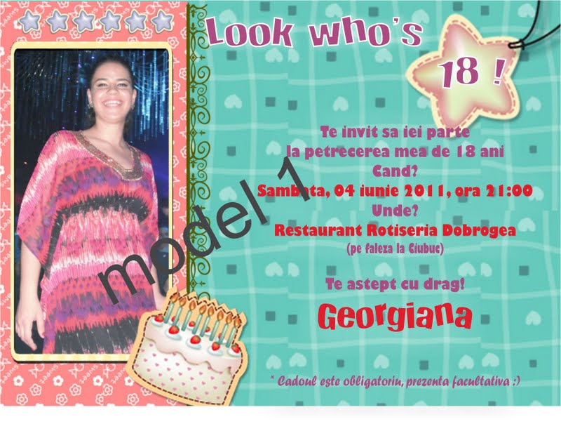 Calendare Personalizate: INVITATII MAJORAT personalizate