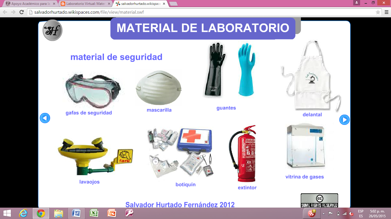 QUIMICA: IMPLEMENTOS DE LABORATORIO