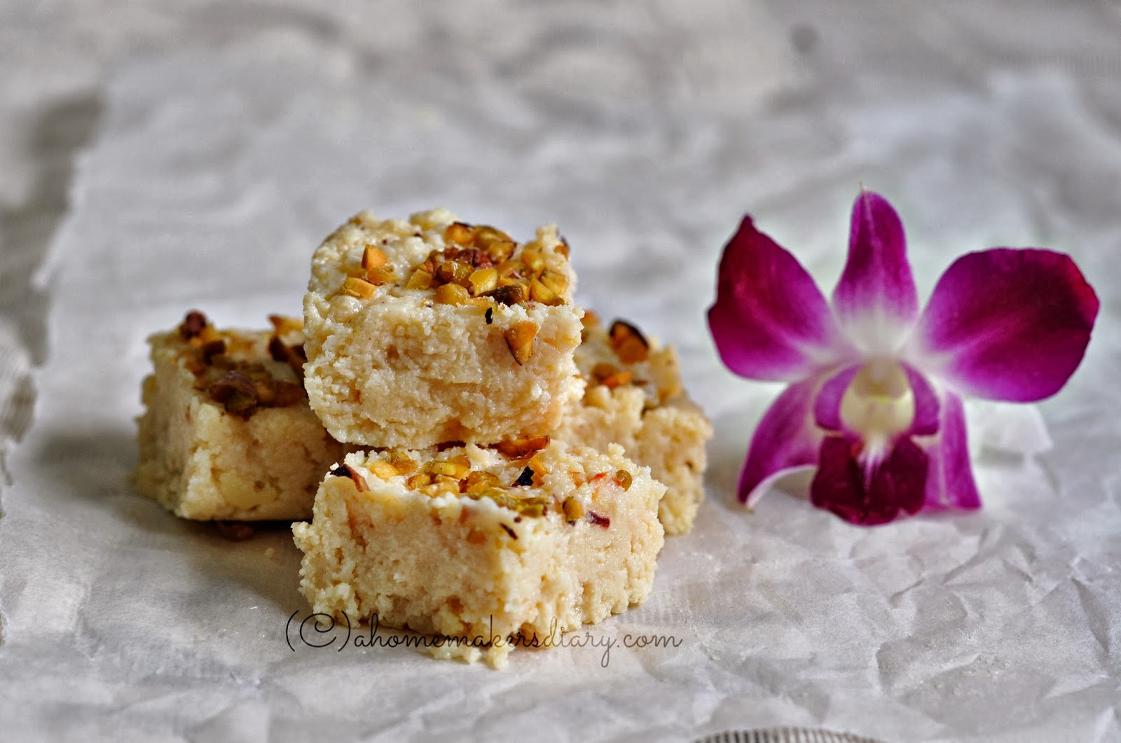 Kalakand; 5 minutes Microwave recipe - A Homemaker's Diary