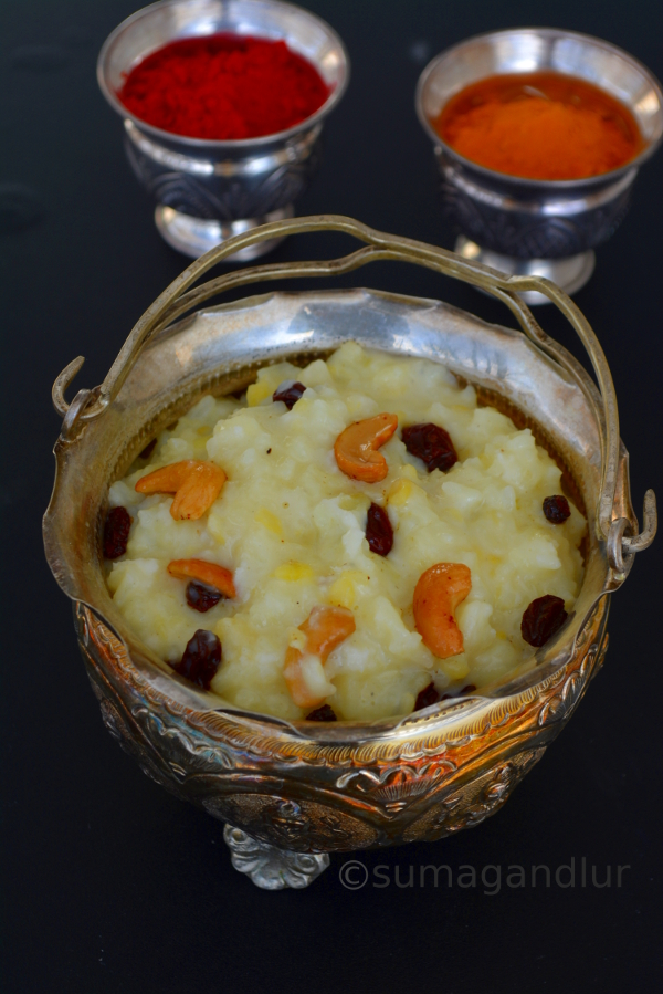 Veggie Platter: Theepi Pongali / Sweet Pongal