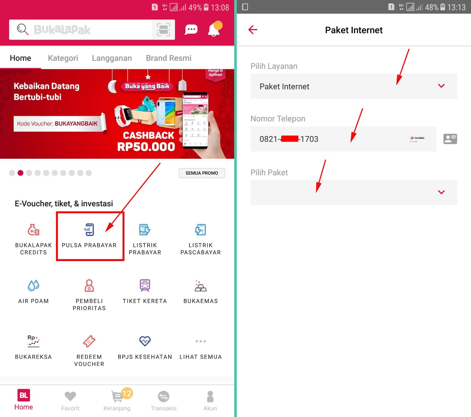 Cara Membeli Paket Data Internet Di Bukalapak | Dede Zohari
