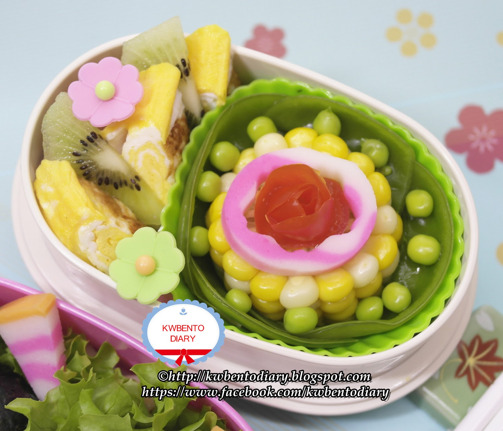 Karenwee's Bento Diary: Bento#April25~Spring Flower Theme Bento