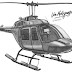 Bell 206B-3 Helicopter Drawing ~ Von Malegowski