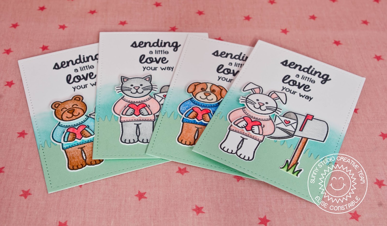Sunny Studio: Sending My Love Valentine Note Cards with Elise