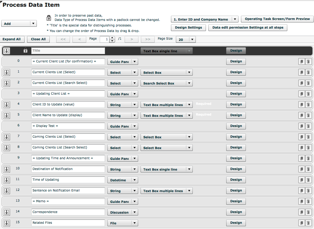 Workflow Sample: Master Management to Make All the Client to "Input Select"