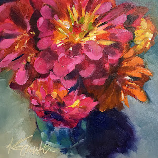 kim smith fine art: zinnias