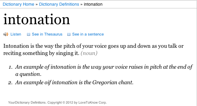 Linguistic: Intonation