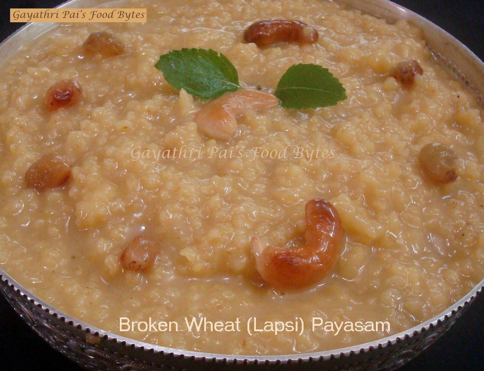Gayathri Pai's Food Bytes: Gova Kana Godshe’ / Broken Wheat Payasam.