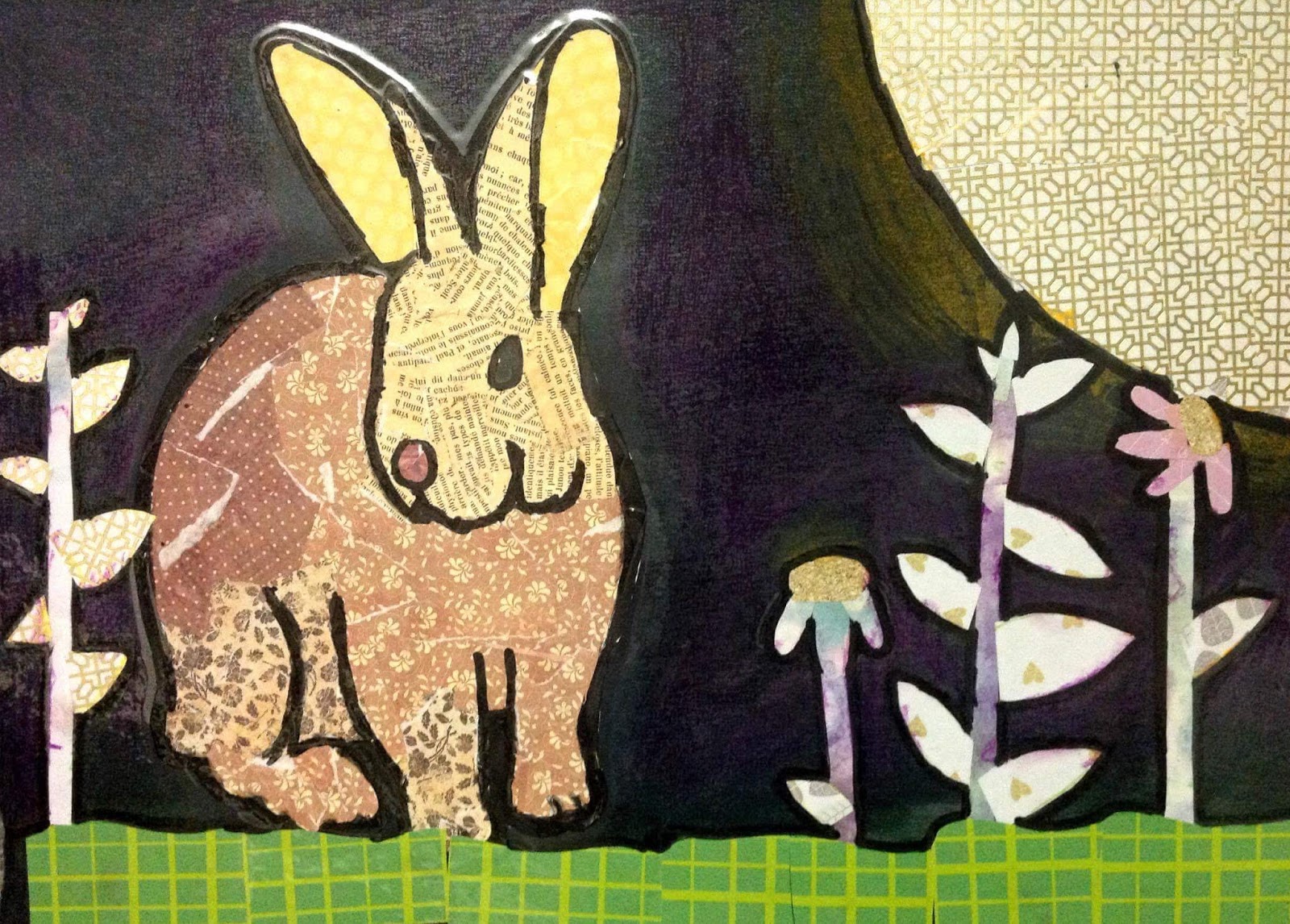 Collaged Rabbit Artwork