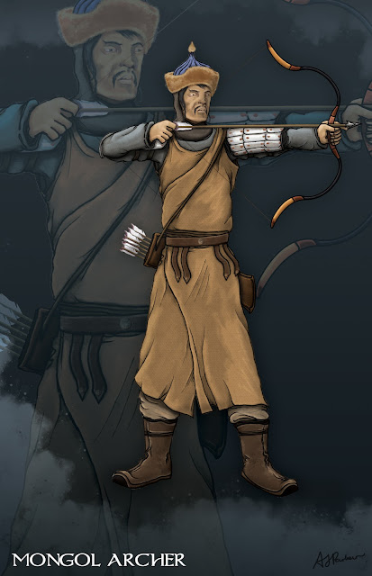 Alex Parker - Digital Art: #3 Mongol Archer - Archer - 1100AD