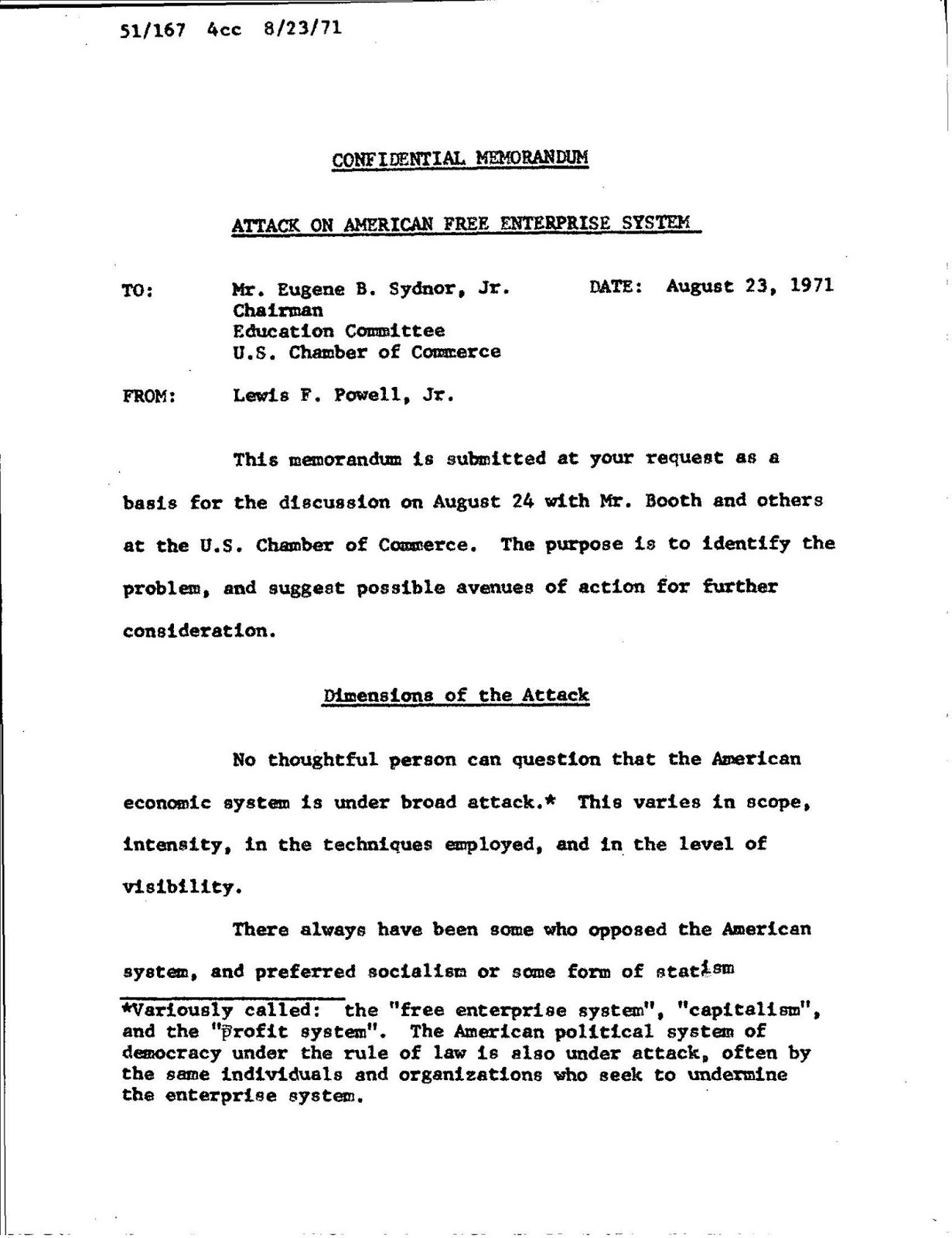 Environment, Law, and History: The Powell memo